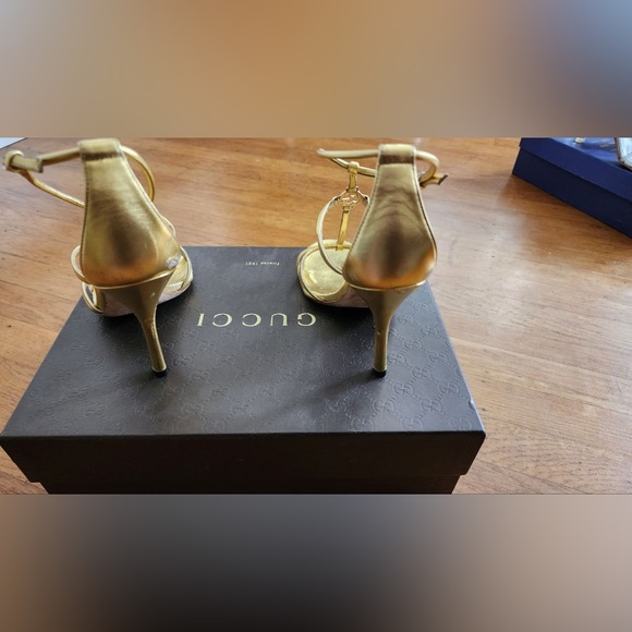 Gucci | Shoes | Gucci Gold Sandals | Poshmark
